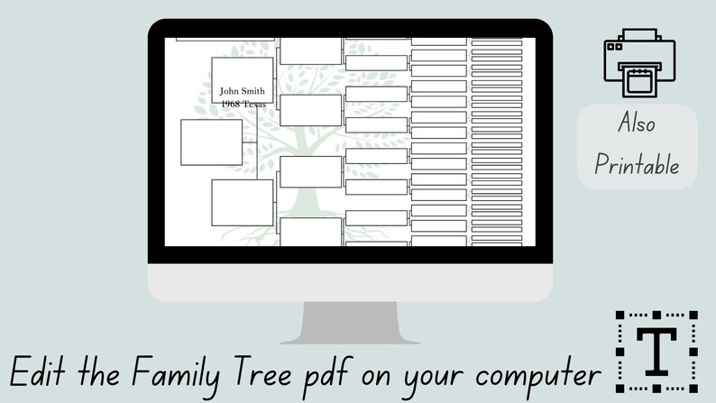 Blank Printable A4 Family Tree Template - 6 Generations - Etsy