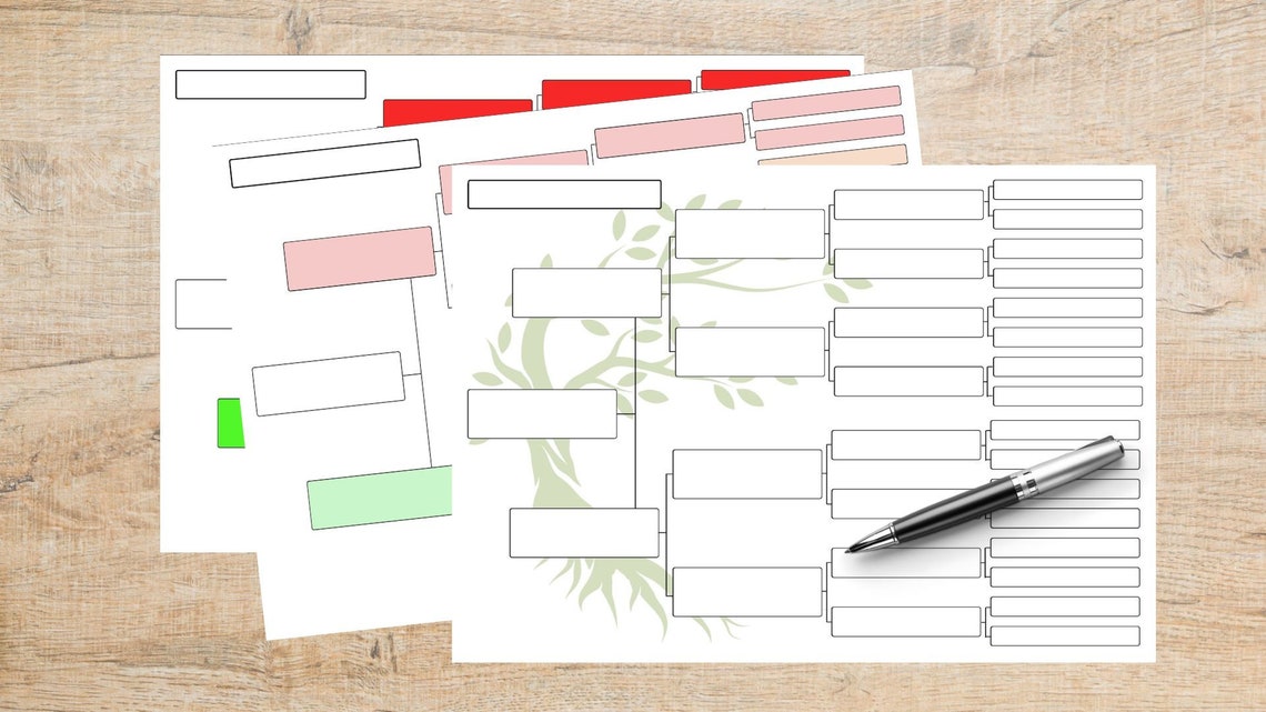 Blank Printable A4 Family Tree Template - 5 Generations - Etsy