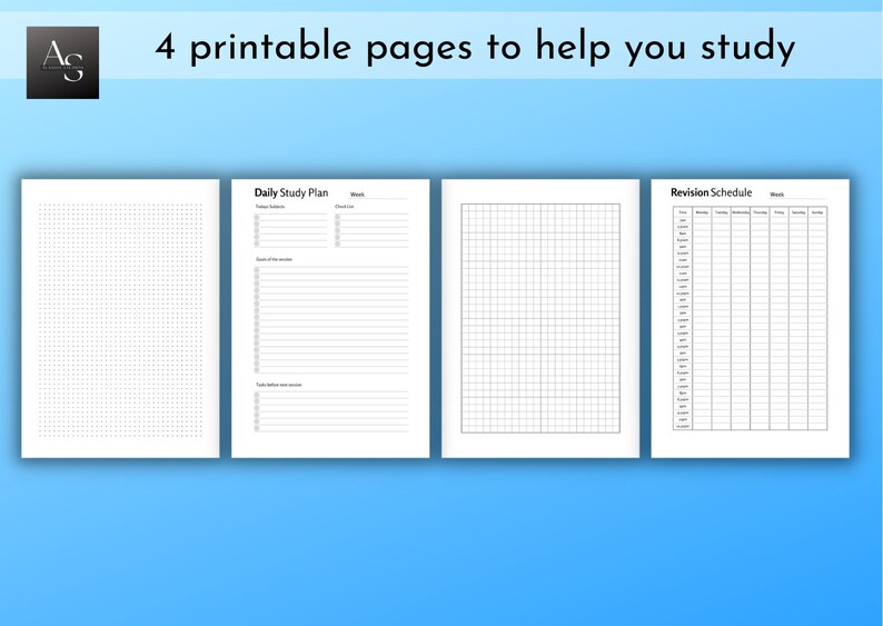 Weekly Study Planner Schedule for College Revision & Daily Study Plan ...