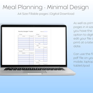 Monthly Budget Planner & Bill Tracker - A4, A5, Half US Letter and US ...