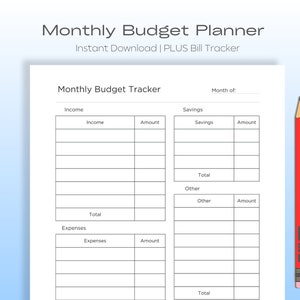 Monthly Budget Planner & Bill Tracker - A4, A5, Half US Letter and US ...