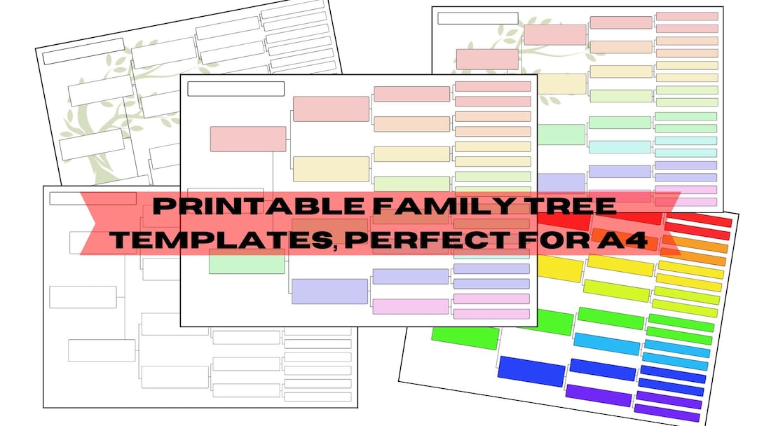 Blank Printable A4 Family Tree Template - 5 Generations - Etsy
