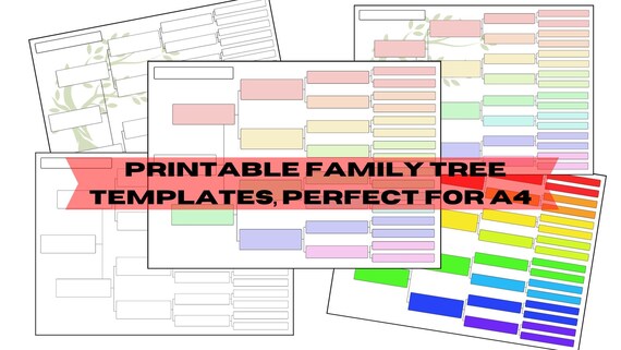 Blank Printable A4 Family Tree Template 5 Generations - Etsy