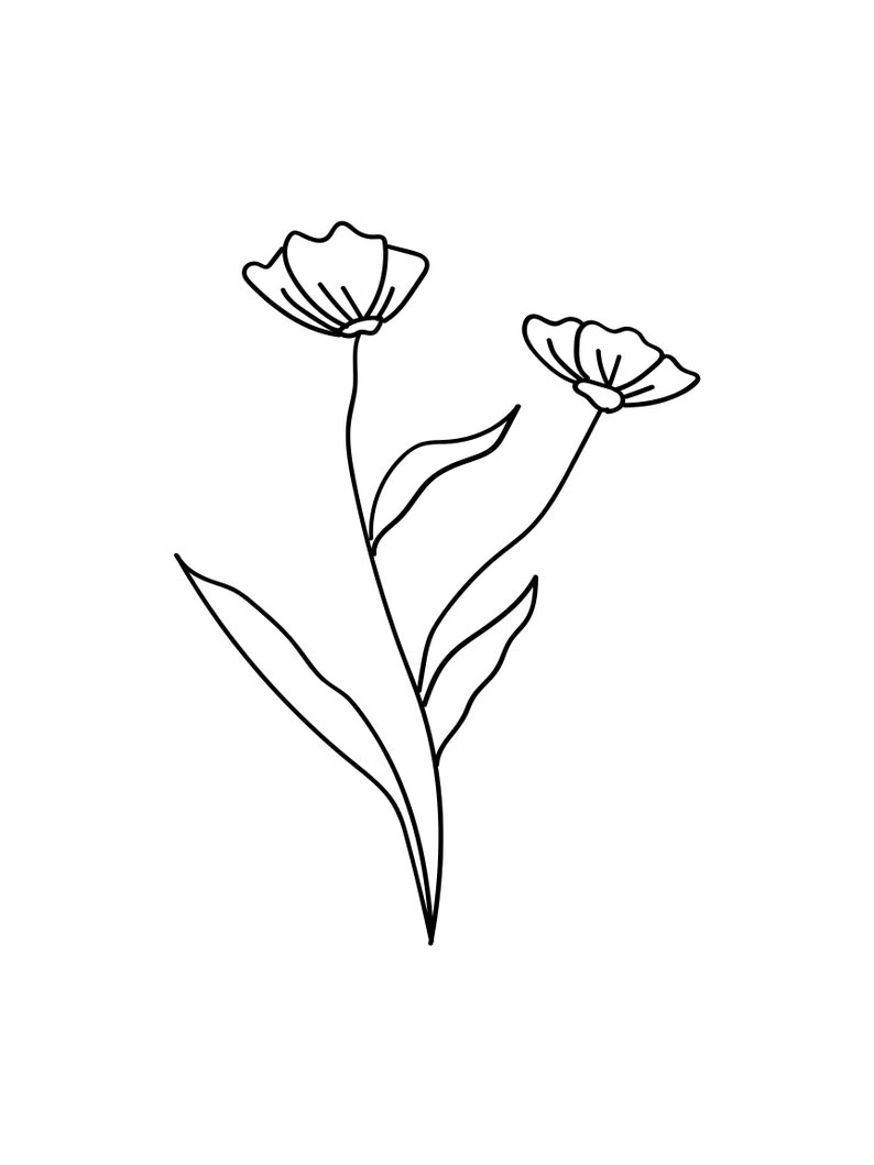 Minimalist Flower Poster - Etsy