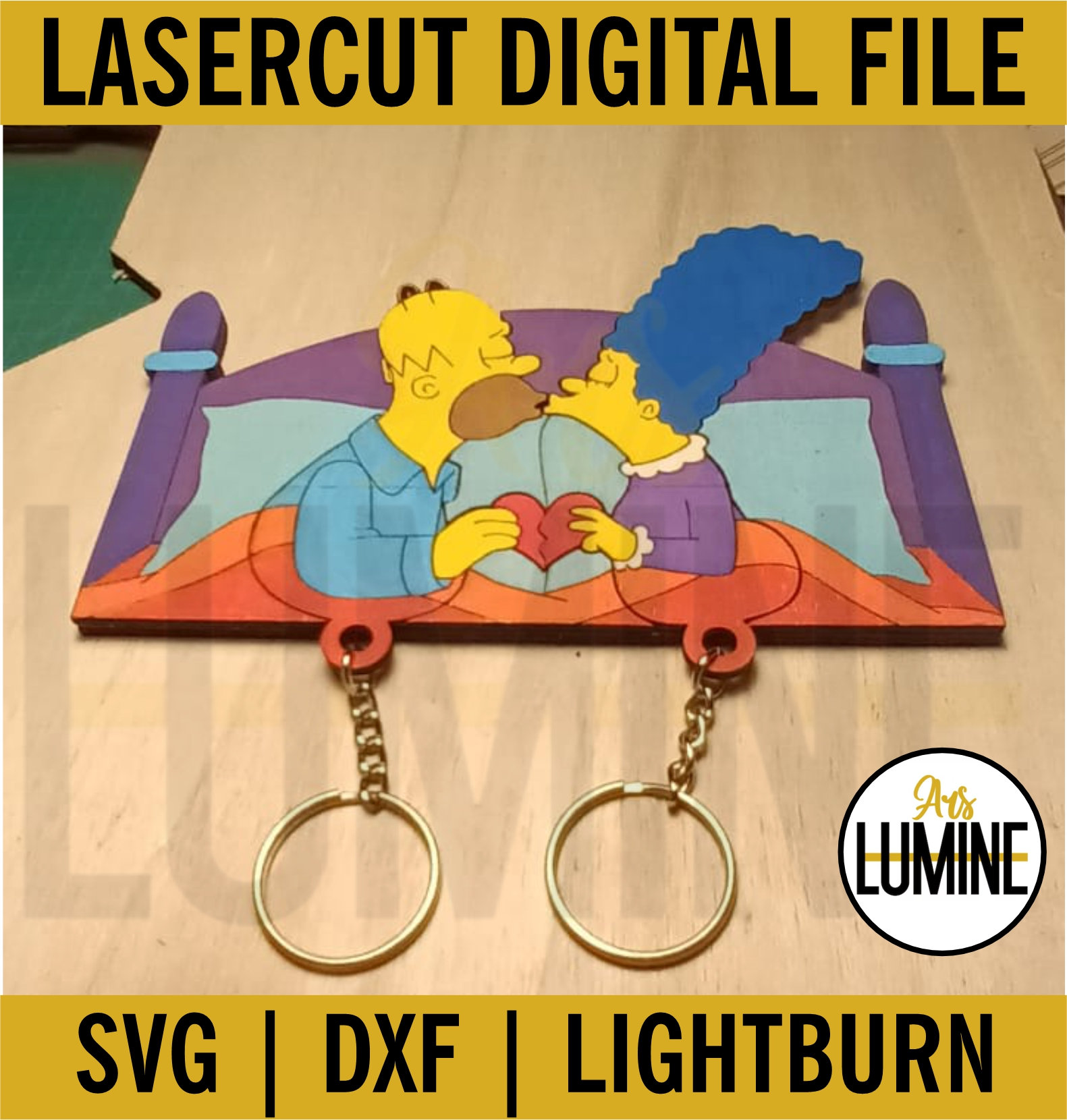 Digital Cutting File the Simpsons Wall Keychain: Homer and Marge - Etsy