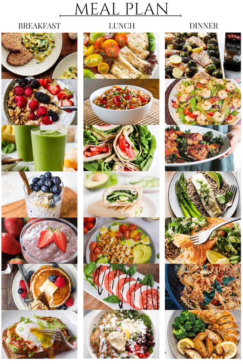 7-day Gluten Free Meal Plan With Grocery List & Recipe Cards Whole ...