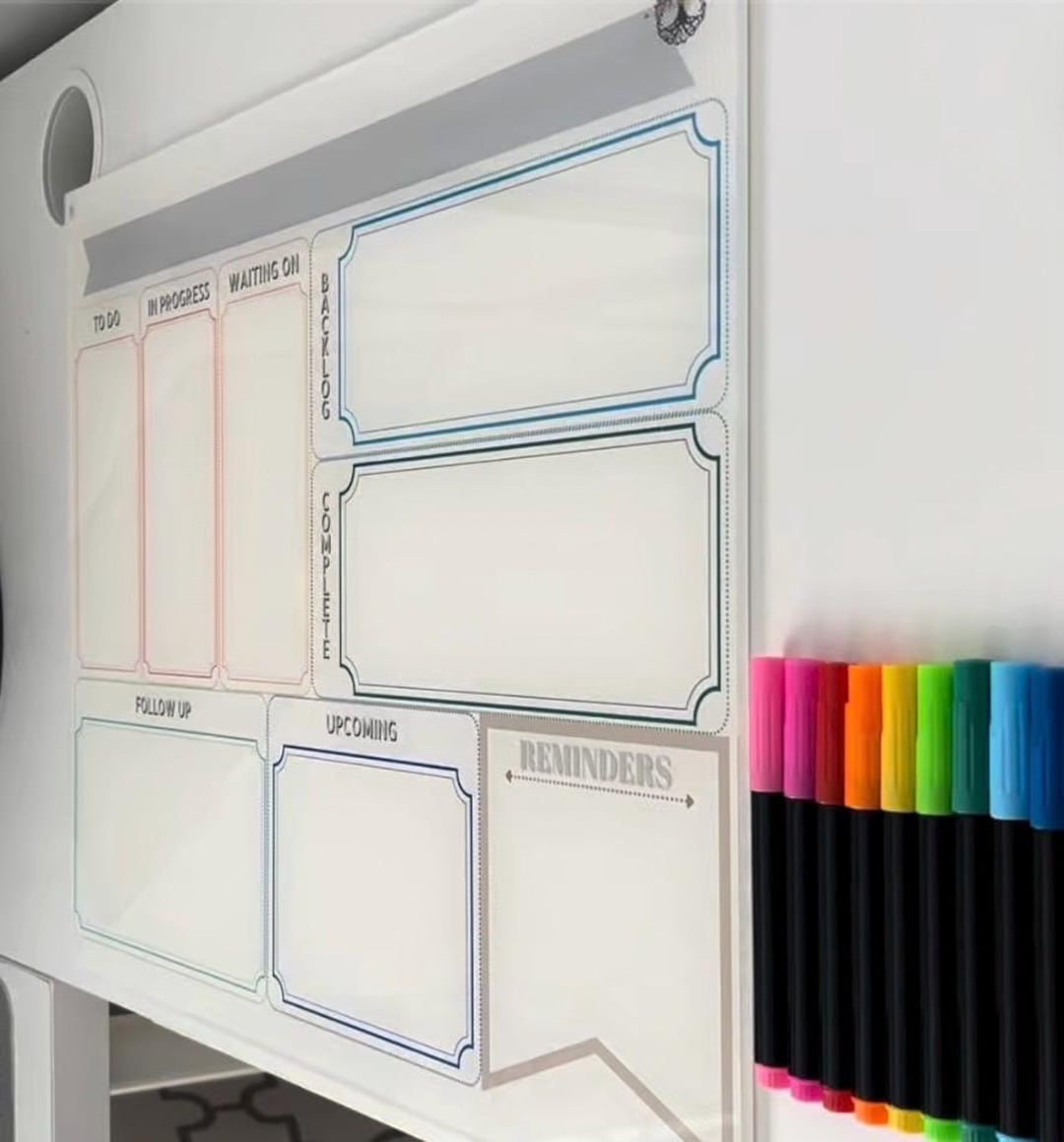 Acrylic Dry-erase Productivity Booster Kanban Board for Projects, Work ...