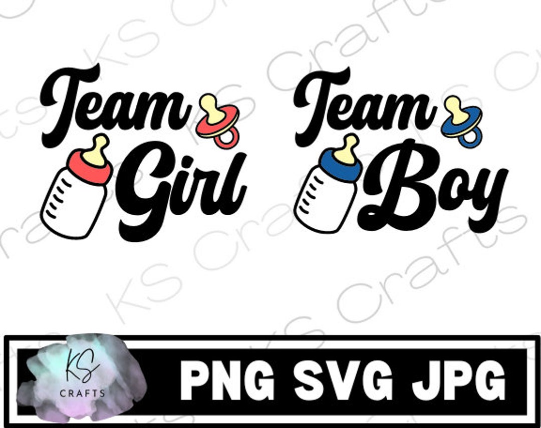 Team Boy and Team Girl SVG PNG JPEG, Baby Shower, Digital Art, Digital ...