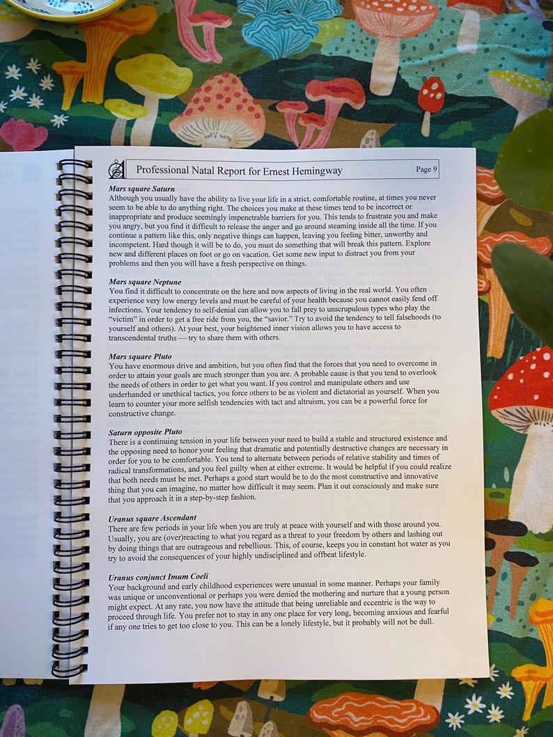 Personalized Astrology Birth Chart Book | Custom Natal Report, Journal ...