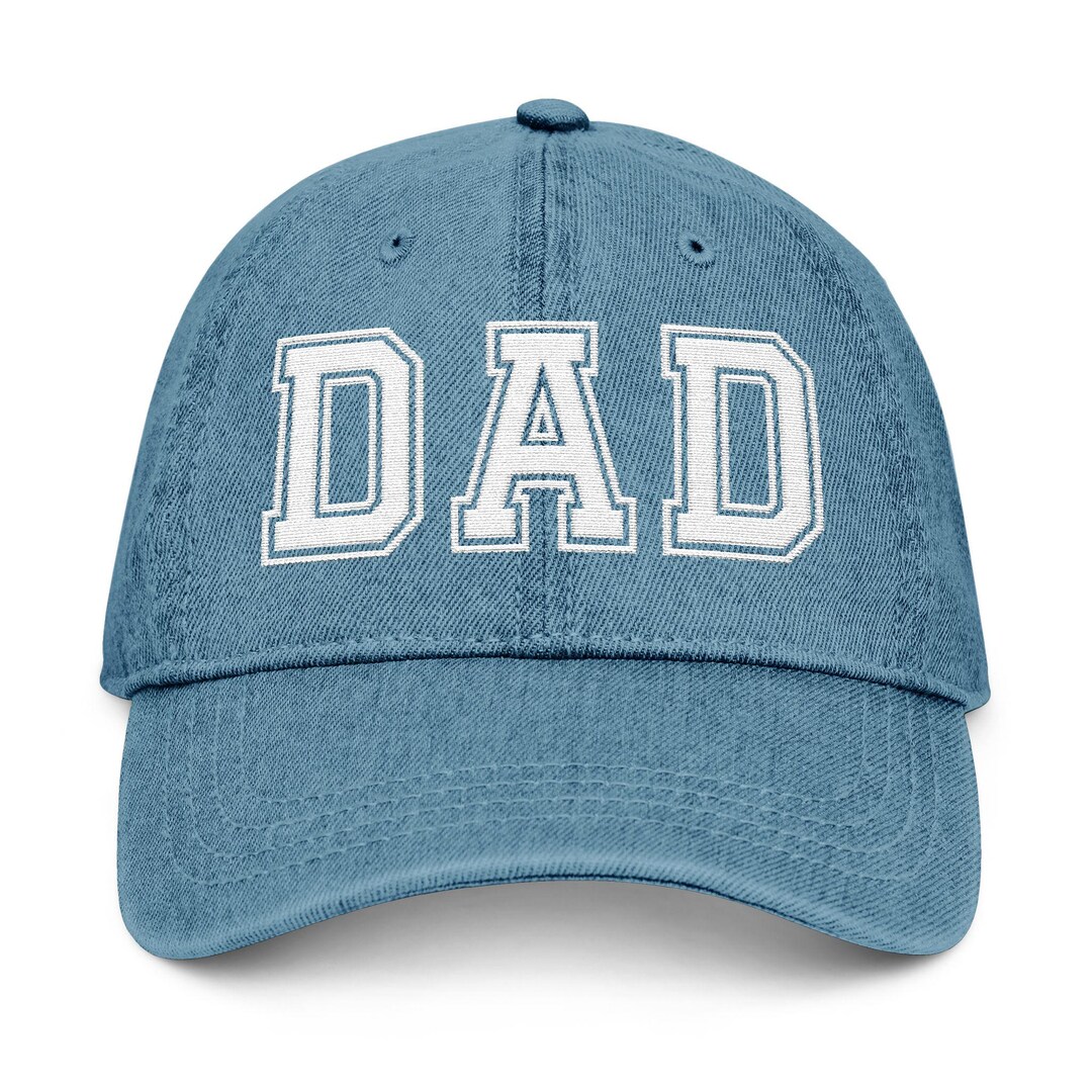 Embroidered Dad Hat Denim Custom Cap Fathers Day Gift Personalized Est ...