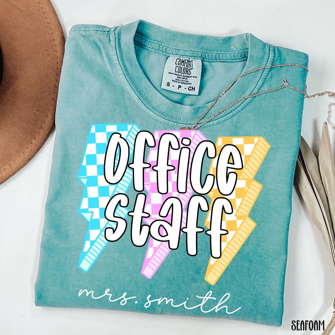 Office Staff Shirt Comfort Colors Custom Admin Crew Gift Secretary Team ...