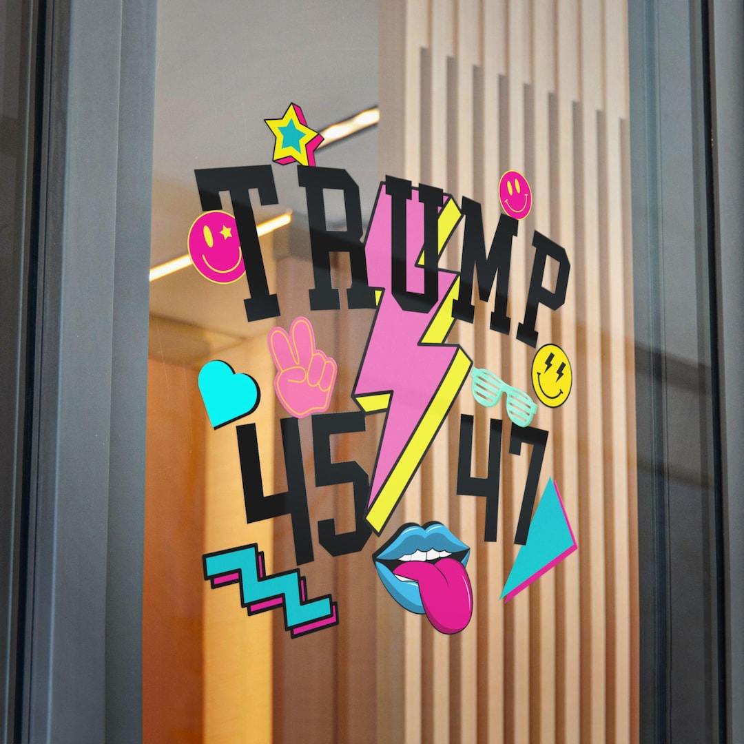 45 47 Trump 2024 80s Stickers Retro 90s Style Die-cut Sticker President ...