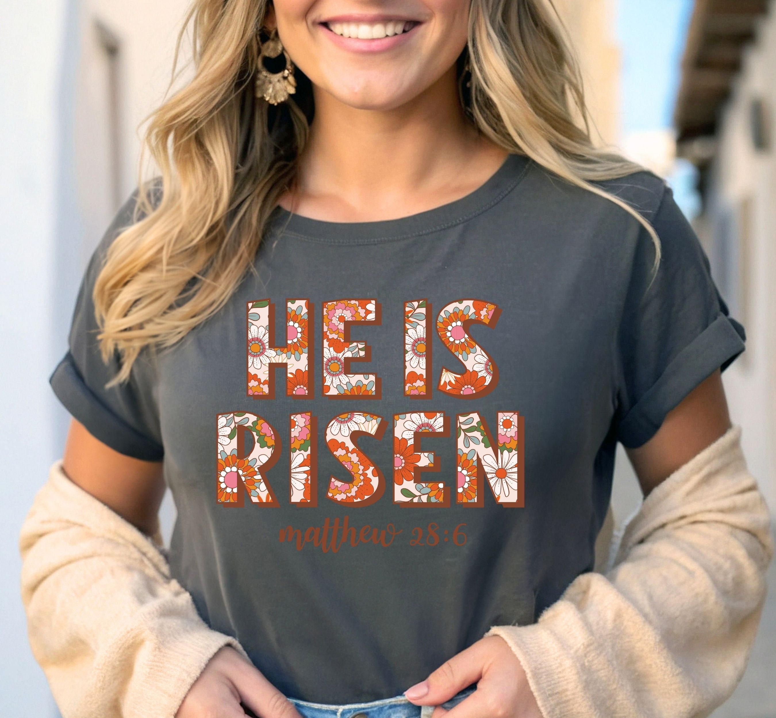 He is Risen Easter Shirt Jesus Tshirt Floral Boho Easter Shirt Reason ...