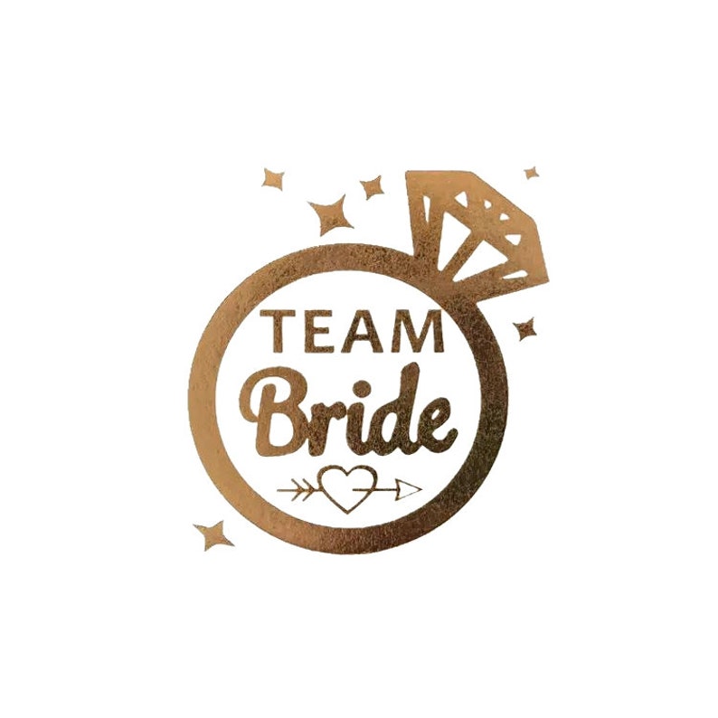 Golden Tattoo Team Bride | Temporary Tattoo | Party Favor | Bridesmaids ...