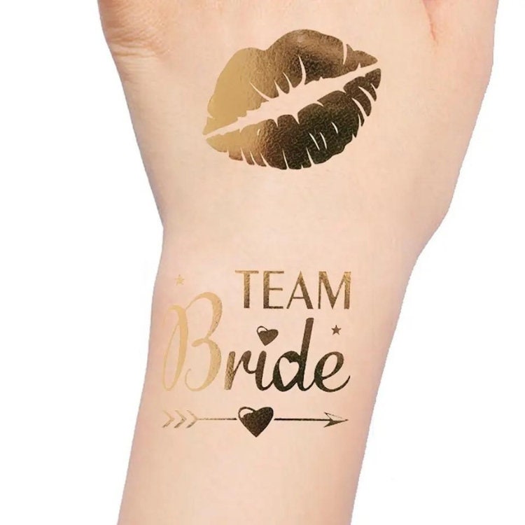 Golden Tattoo Team Bride Temporary Tattoo Party Favor Bridesmaids ...