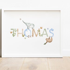 DIGITAL PRINTABLE Baby Name Thomas Nursery Art - Etsy