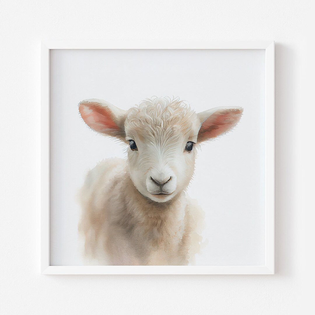 DIGITAL PRINTABLE, Cute LAMB Watercolor Artwork - Etsy