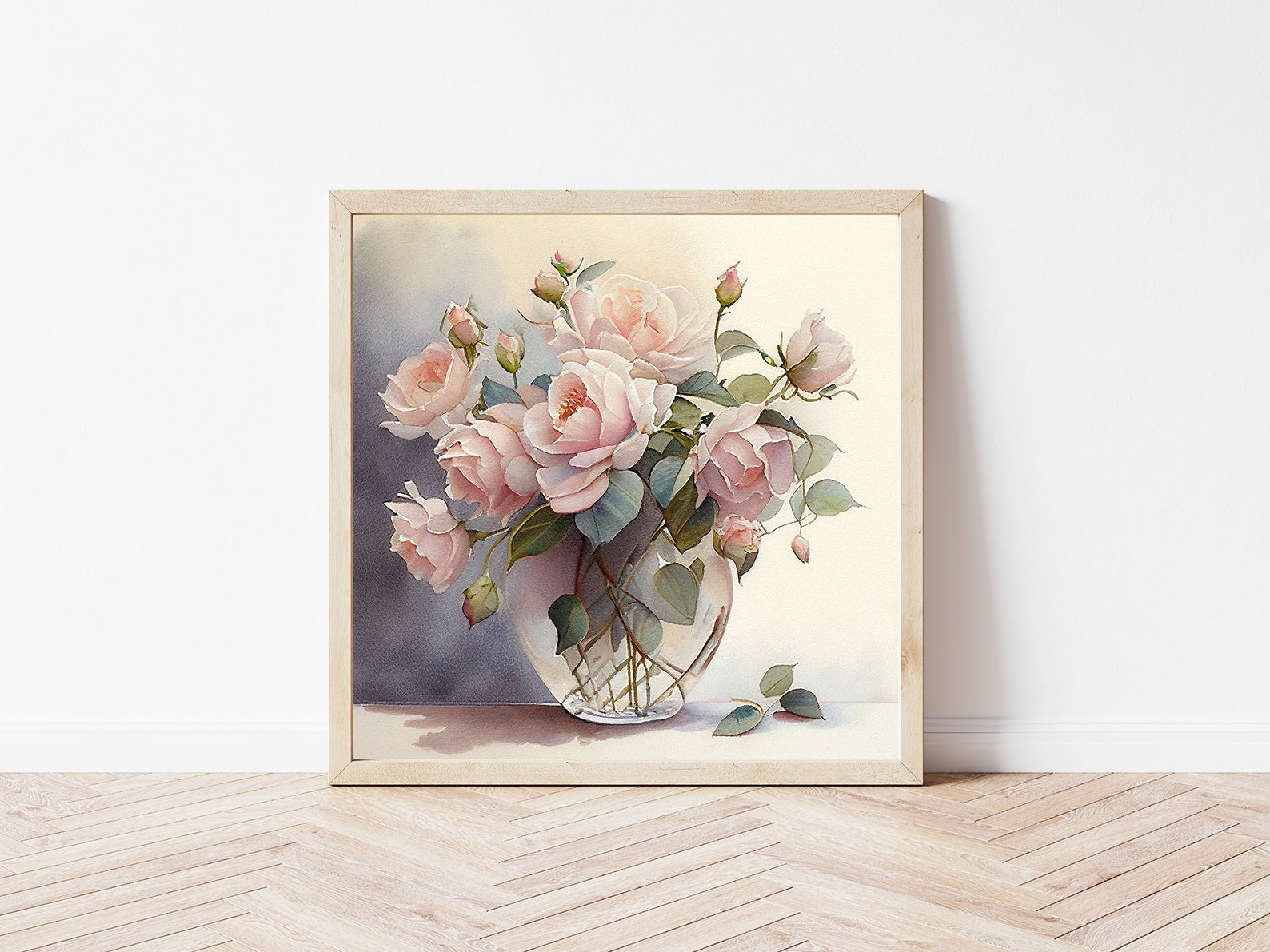 DIGITAL PRINTABLE, Pink Rose Flowers in a Vase Watercolor Artwork - Etsy
