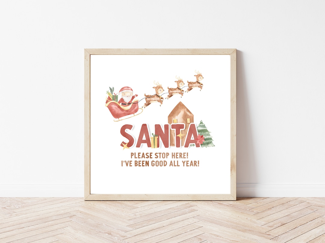 DIGITAL PRINTABLE Santa Please Stop Here I've Been Good - Etsy