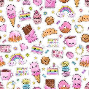 Cute Girls Doodle Art Pink Clipart Design, TUMBLER WRAP, Sublimation ...