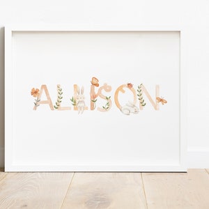 Allison Name Nursery Art: Watercolor Baby Name Print (digital Download ...