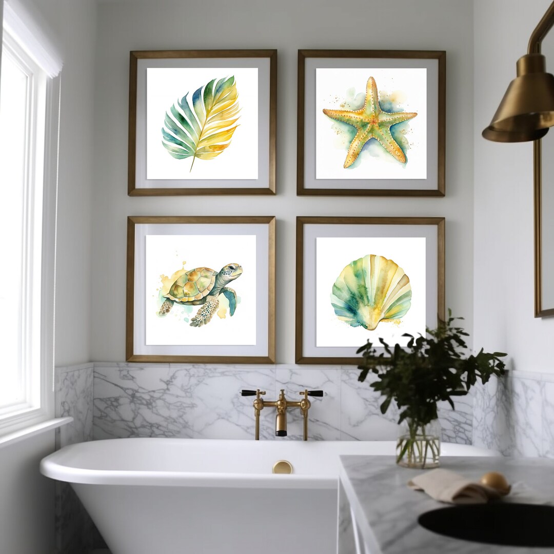 Watercolor Summer Art Beach Collection, Digital Printables, Home Decor ...