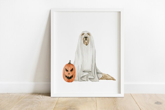 DIGITAL PRINTABLE Ghost Dog Halloween Art - Etsy