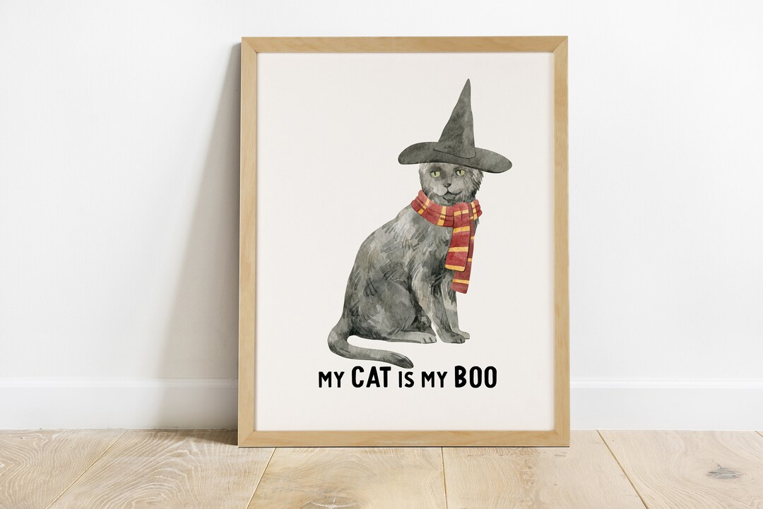 DIGITAL PRINTABLE Black Cat Boo Halloween - Etsy