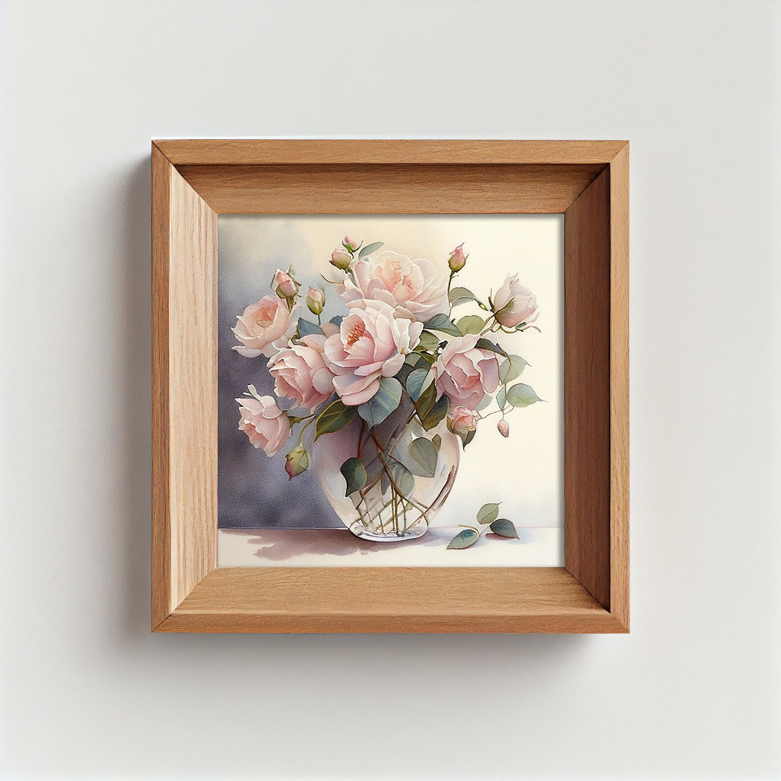 DIGITAL PRINTABLE, Pink Rose Flowers in a Vase Watercolor Artwork - Etsy