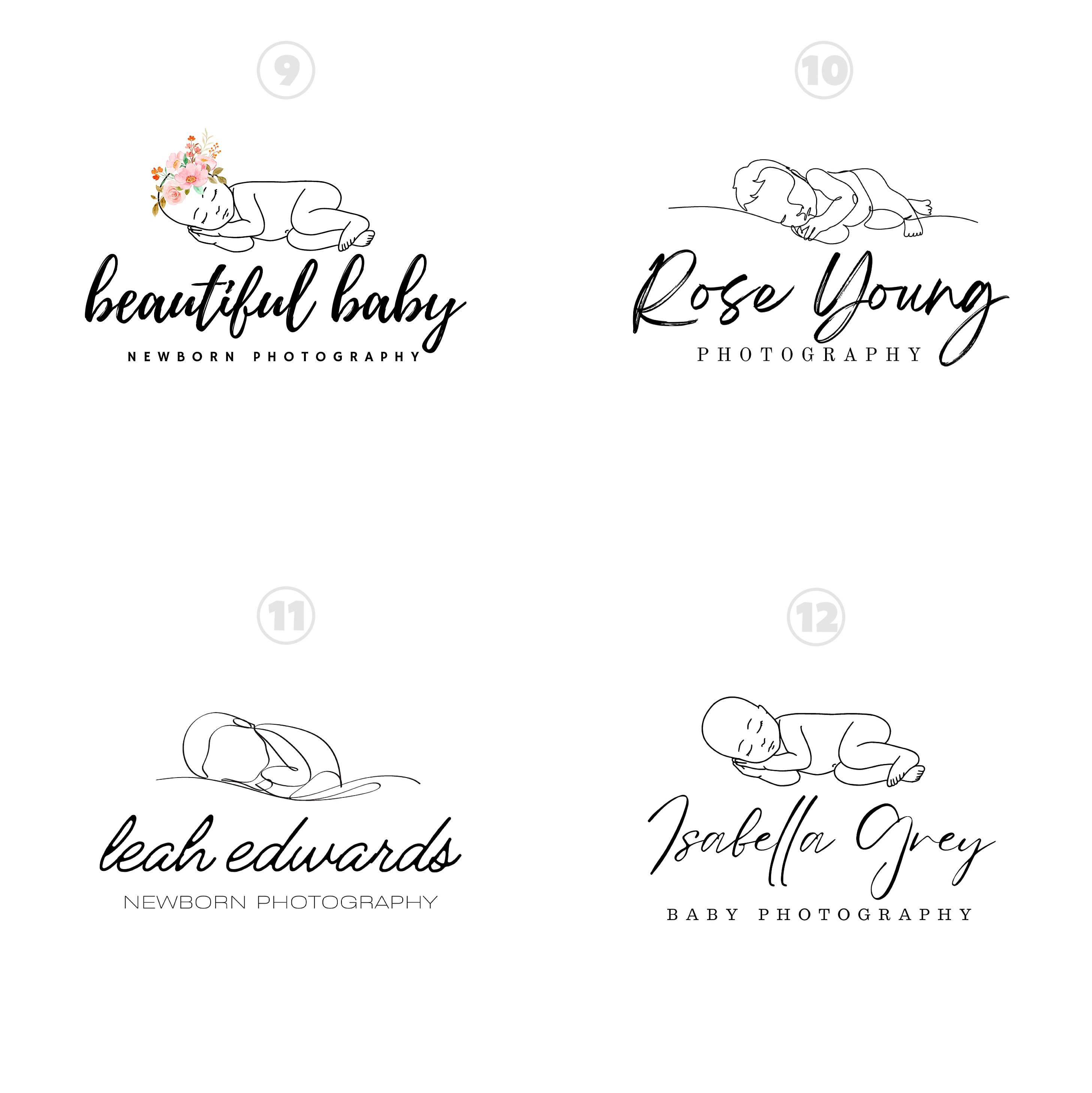 Premade NEWBORN Photographer LOGO DESIGN, Logo With Newborn Baby ...