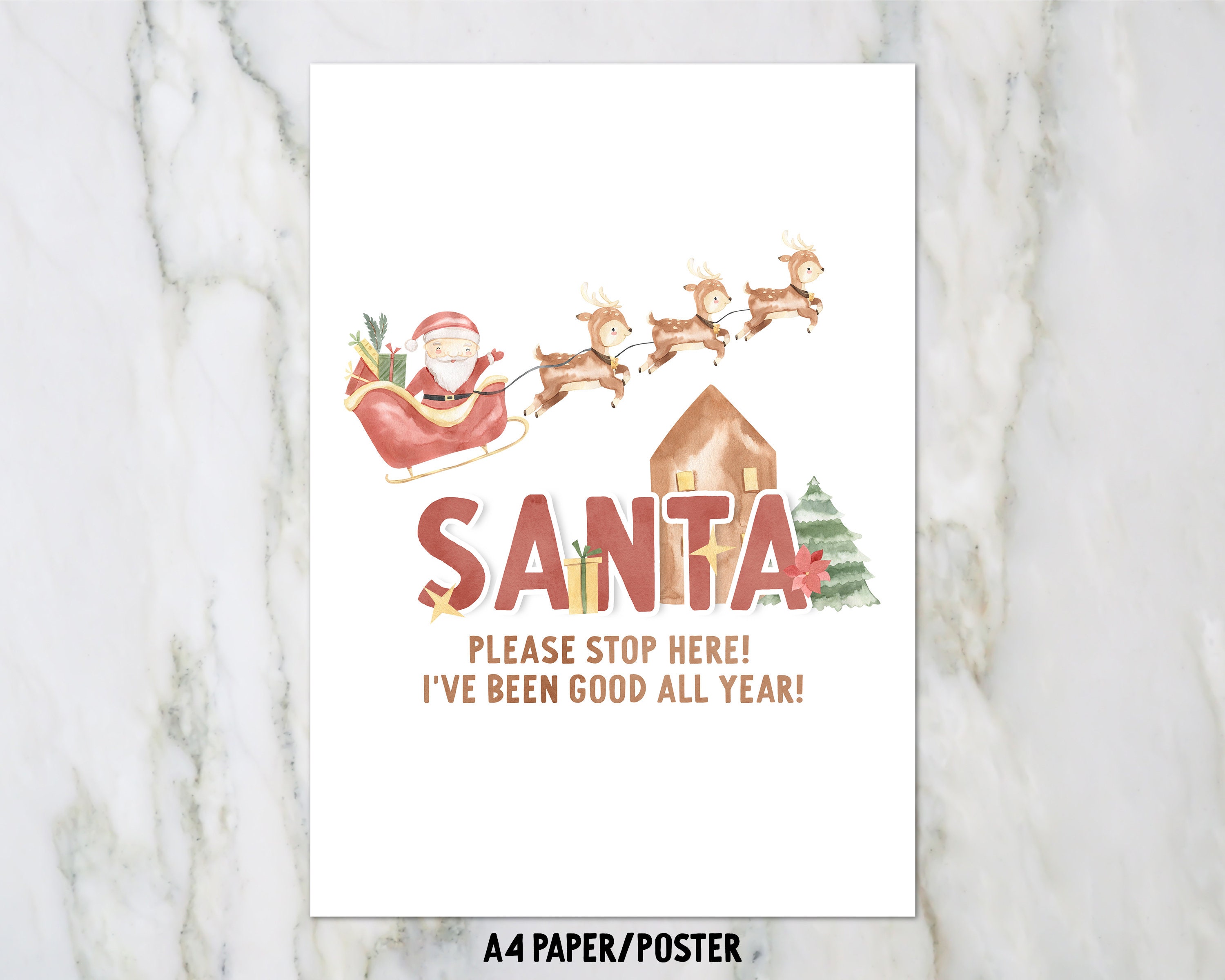 DIGITAL PRINTABLE Santa Please Stop Here I've Been Good - Etsy