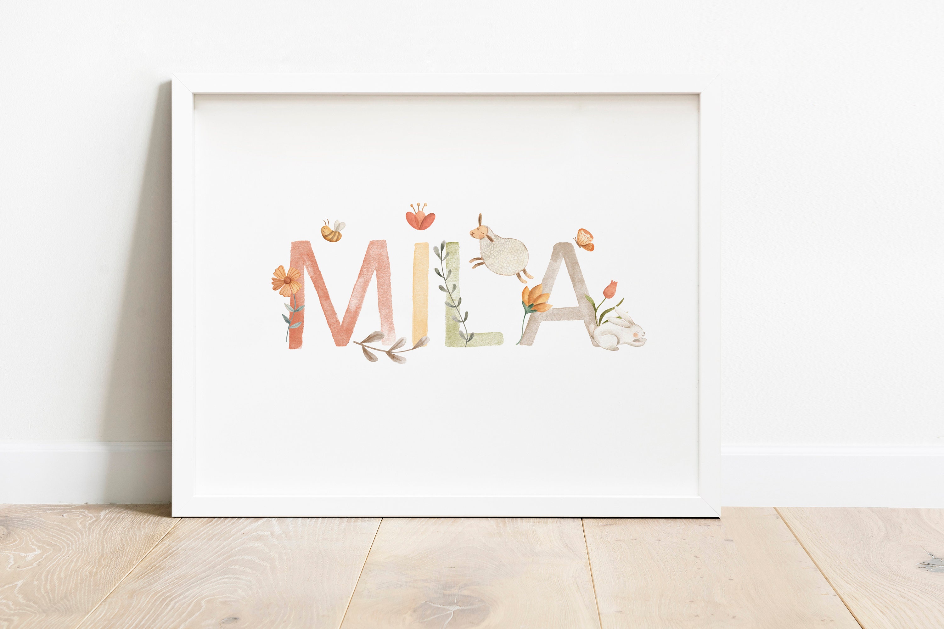 DIGITAL PRINTABLE Baby Name Mila Nursery Art - Etsy