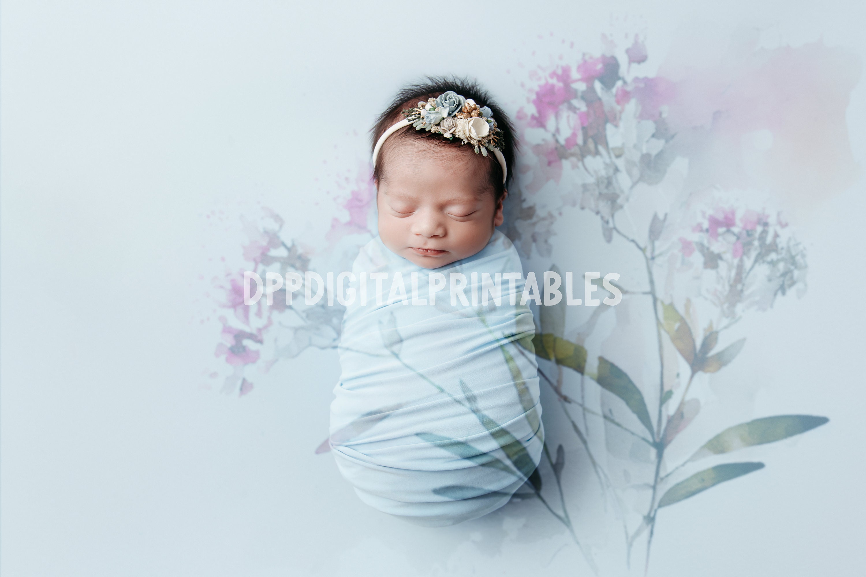 NEWBORN and Maternity DIGITAL OVERLAY Watercolor Flowers - Etsy