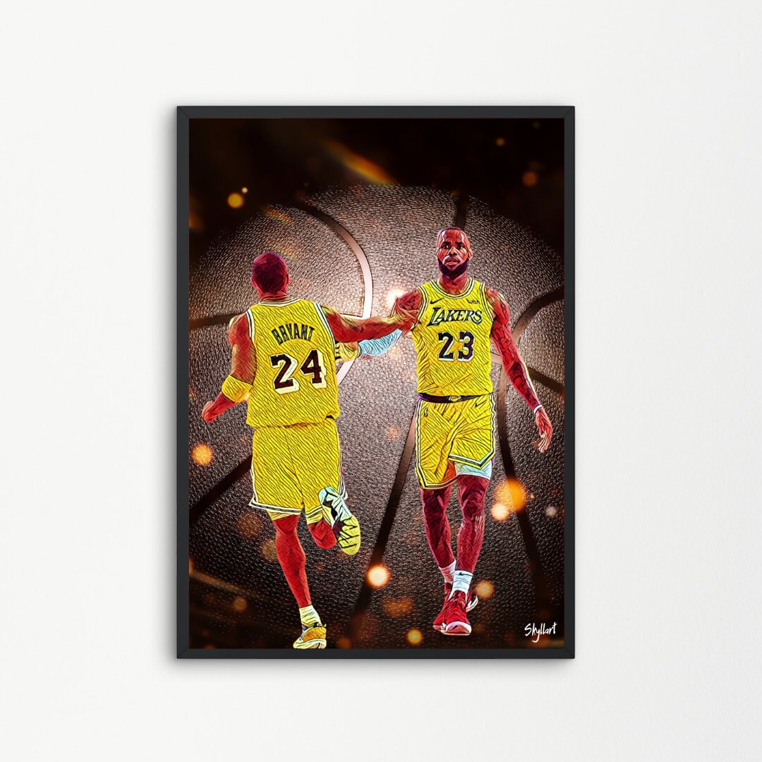 Kobe Bryant Lebron James Lakers Basketball USA | Printable Digital ...
