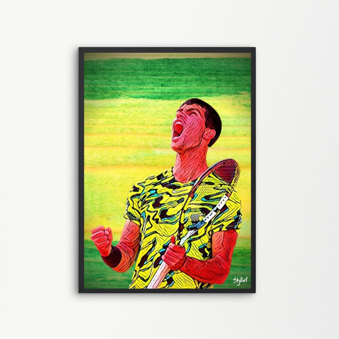 Carlos Alcaraz Tennis Spain Printable Digital Downloadable SKILLART ...