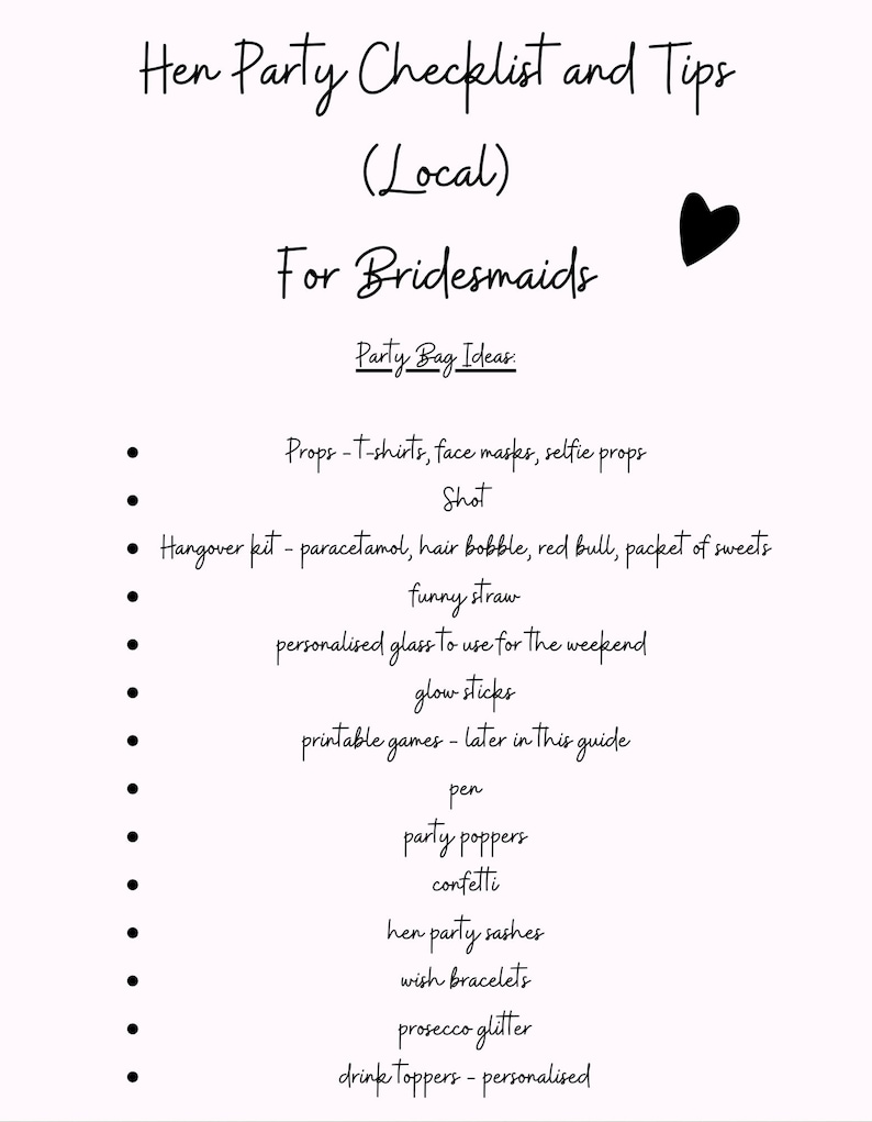 60 BRIDAL PARTY PRINTABLES - Hen Party Games and Checklists for ...