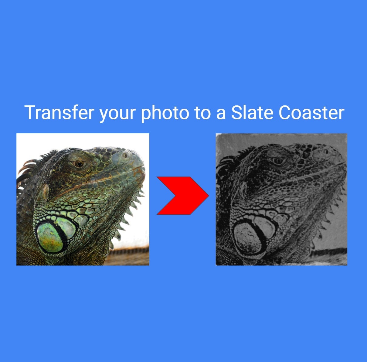 Two Slate Coasters Custom Engraved Image - Transfer Your Photo to a ...