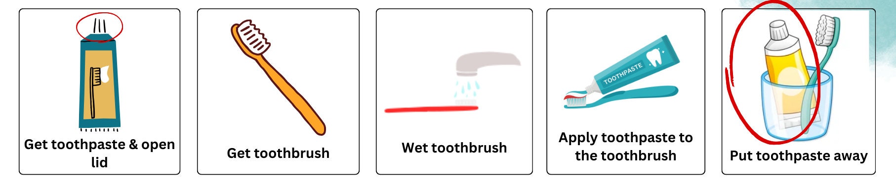 Toothbrushing Visual Schedule | Visual Task Analysis for Toothbrushing ...