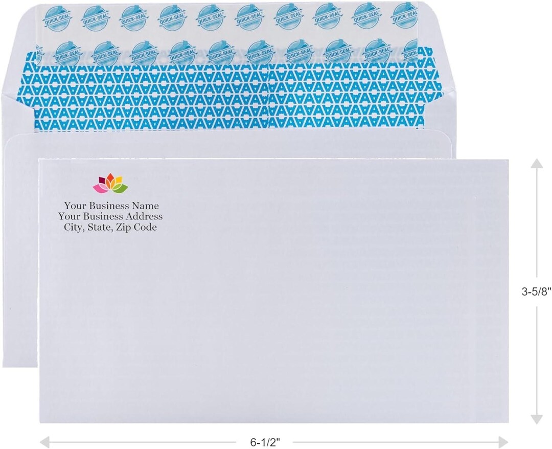 Custom Printed Security Envelopes, 600#6 Personalized Envelope With ...