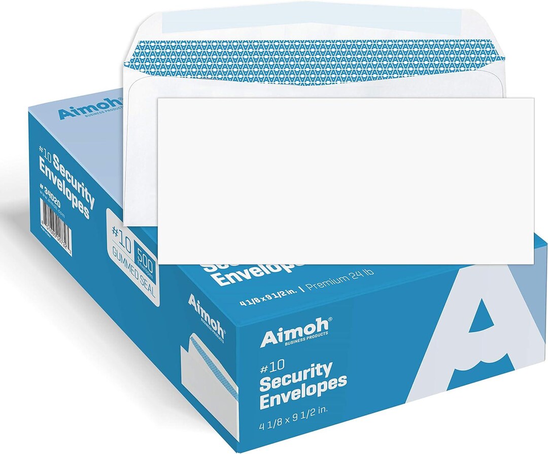 White Security Envelope for Invoice Statements & Legal Documents, 50010 ...