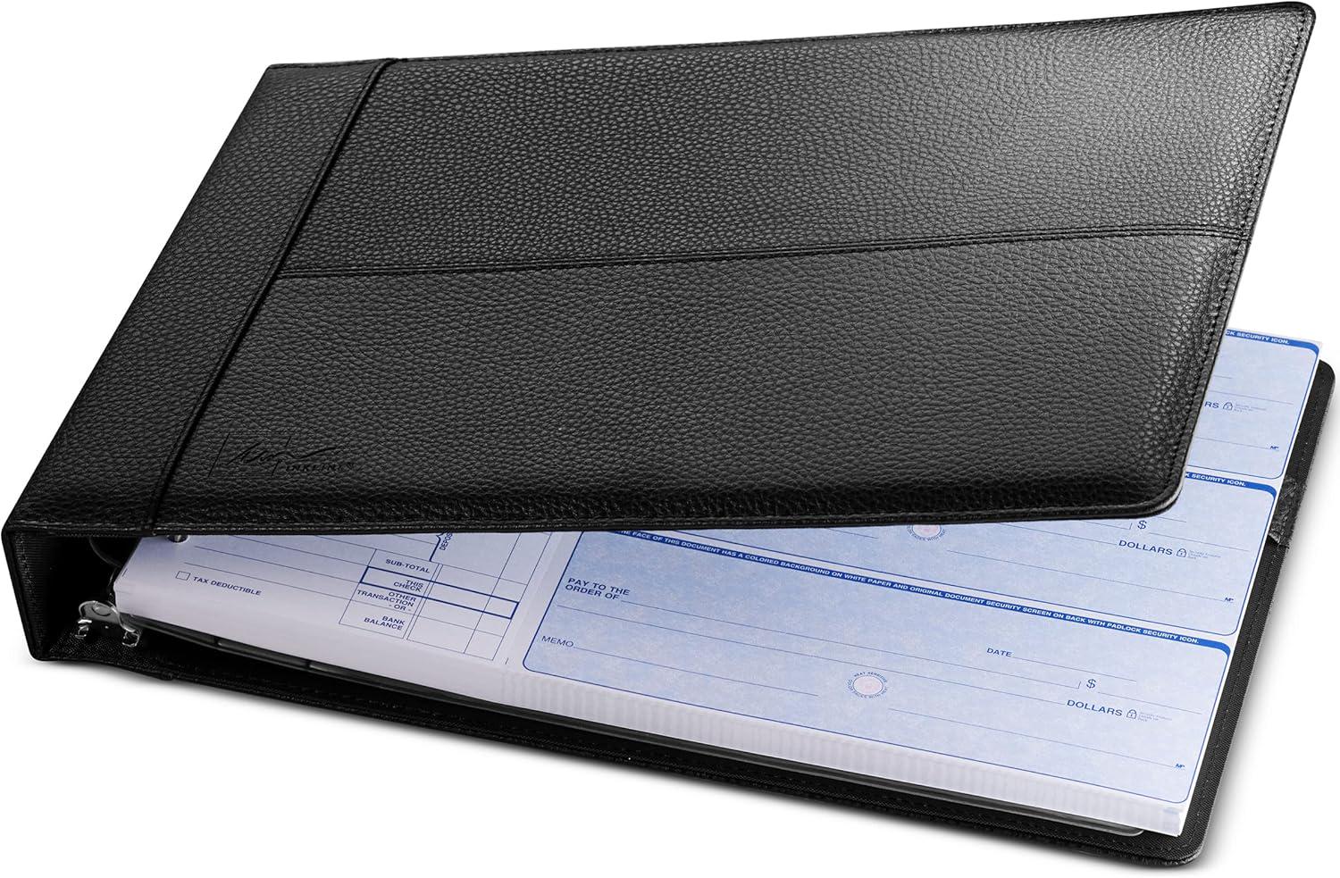 Leather Check Binder, Inkline Executive 7 Ring Check Binder, 500 Check ...