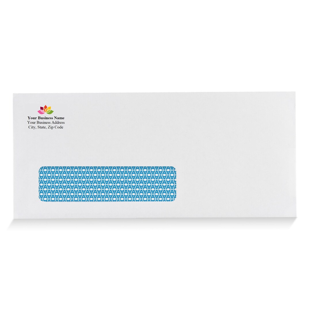 Custom Printed Single Left Window Security Tinted #10 Envelopes, Logo ...