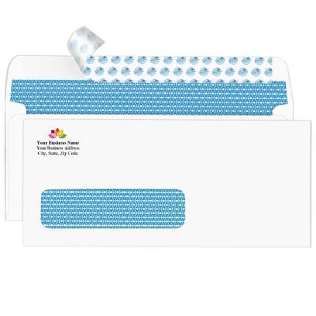 Custom #10 Window Security Envelopes | Self-seal | Your Logo & Address ...