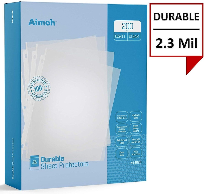 Durable Sheet Protectors, Clear Presentation Sheet Protectors, Heavy ...
