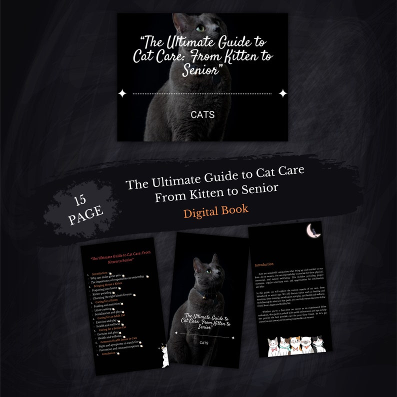 The Ultimate Guide to Cat Care: From Kitten to Senior. E-book, PDF Book ...