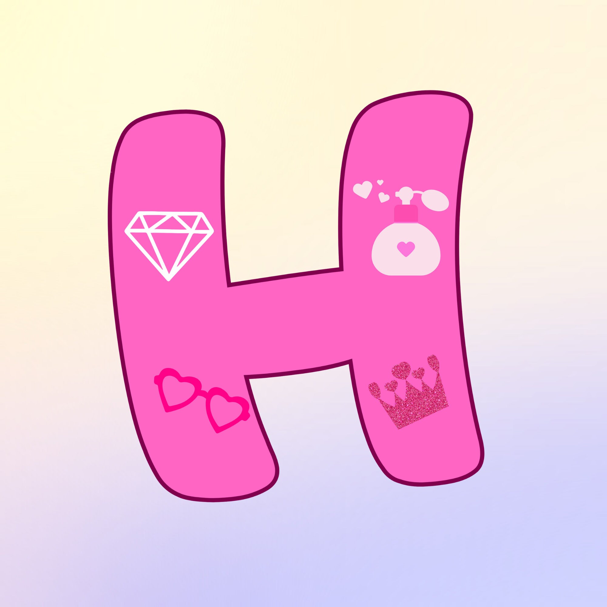 Cute Pink Letters & Numbers Clipart 36 High Quality PNG - Etsy