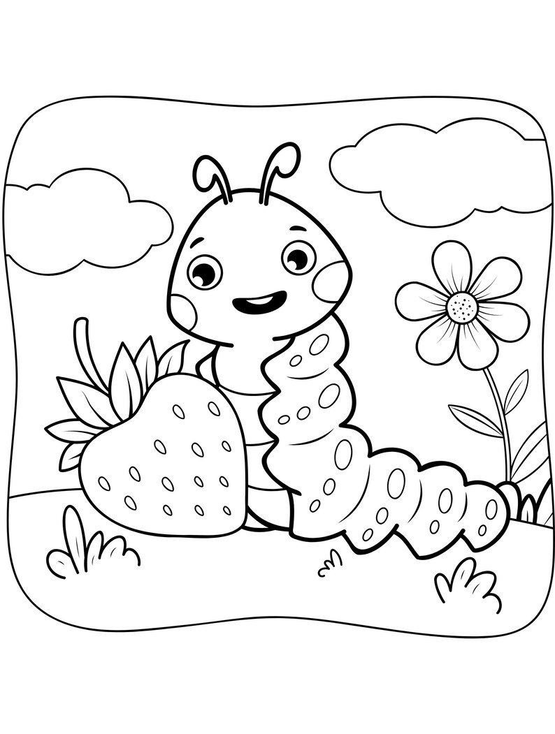 Printable Cute Coloring Pages for Kids, 30 Coloring Pages for Toddler ...