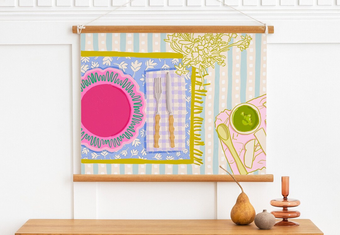 Table Setting Crockery Digital Print | Modern and Eclectic Colors ...