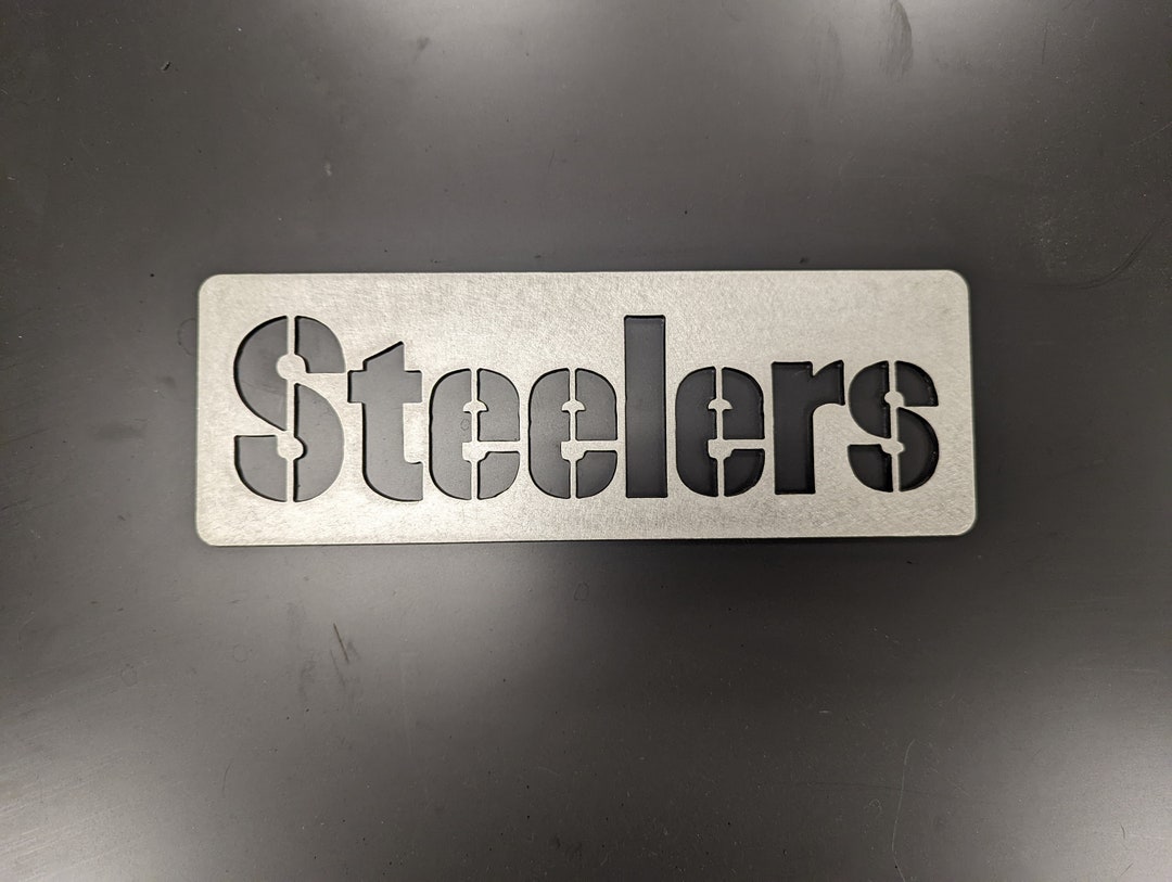 Pittsburgh Steelers Football Sign IN BRUSHED STEEL - Etsy