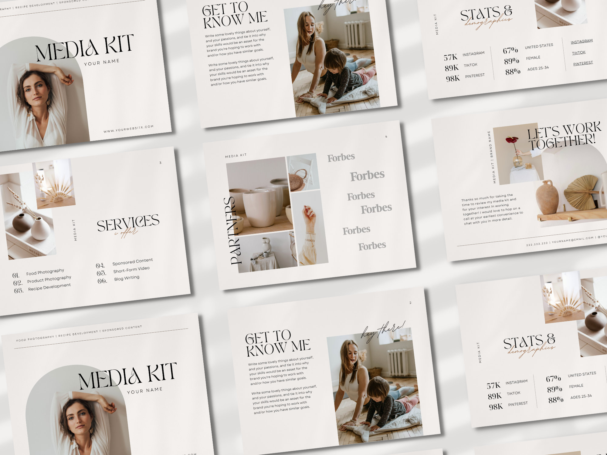 Media Kit Template / Social Media Kit / Media Kit Canva / Influencer ...